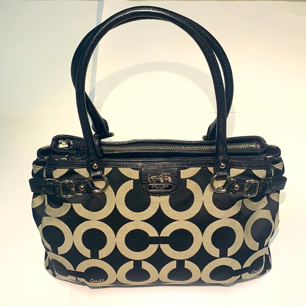 Coach Logo Black & Taupe Purse - Gem